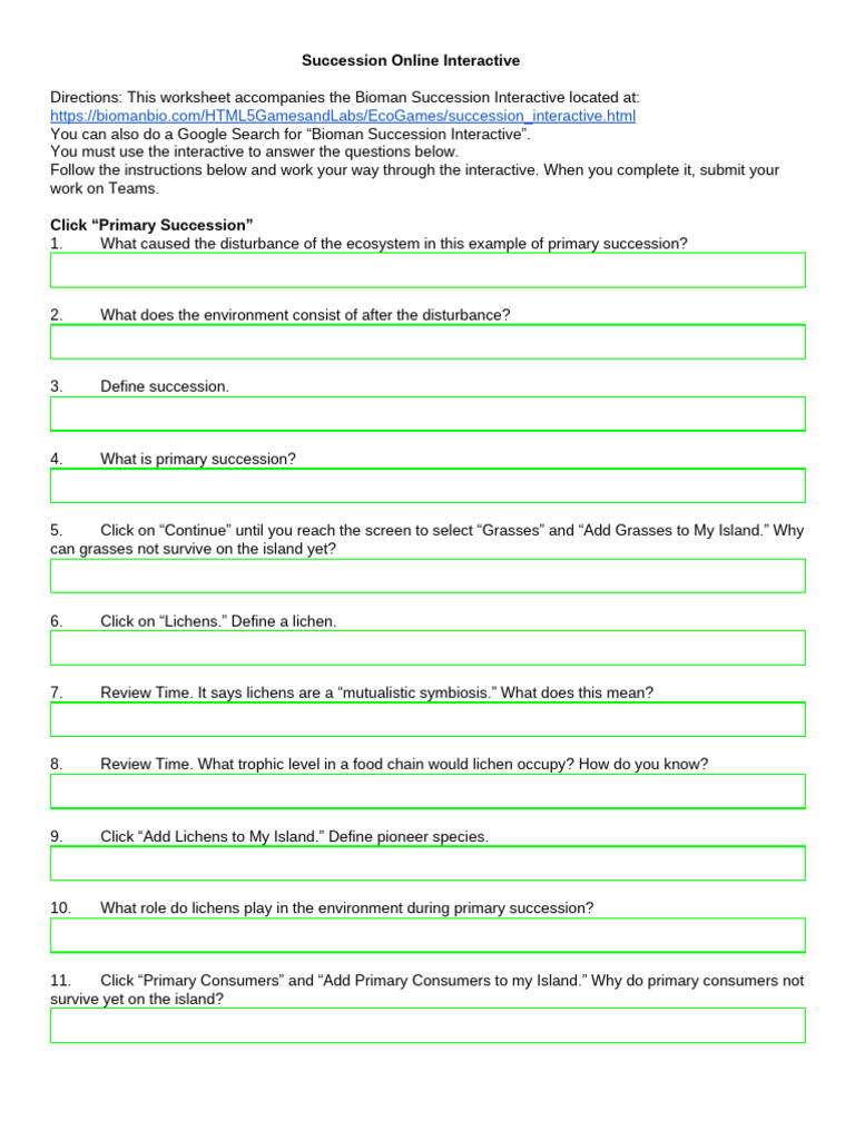 Biomanbio Succession Interactive | PDF | Flowers | Earth Sciences