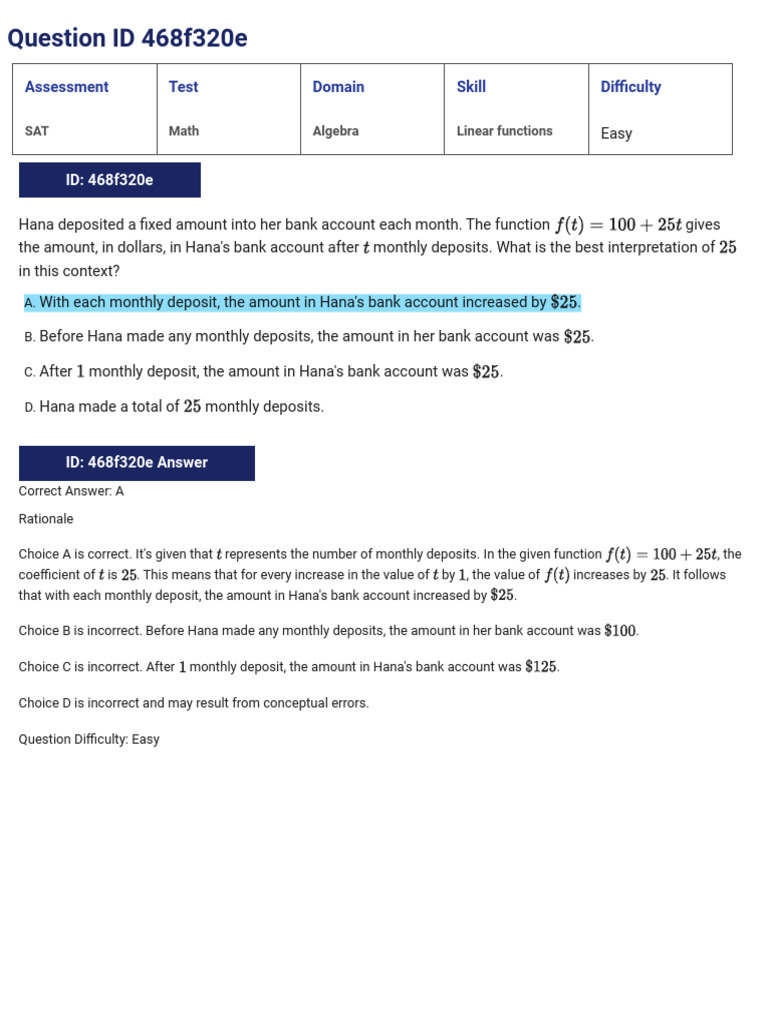 College Board SAT Math All Level Questions | PDF | Equations | Sat