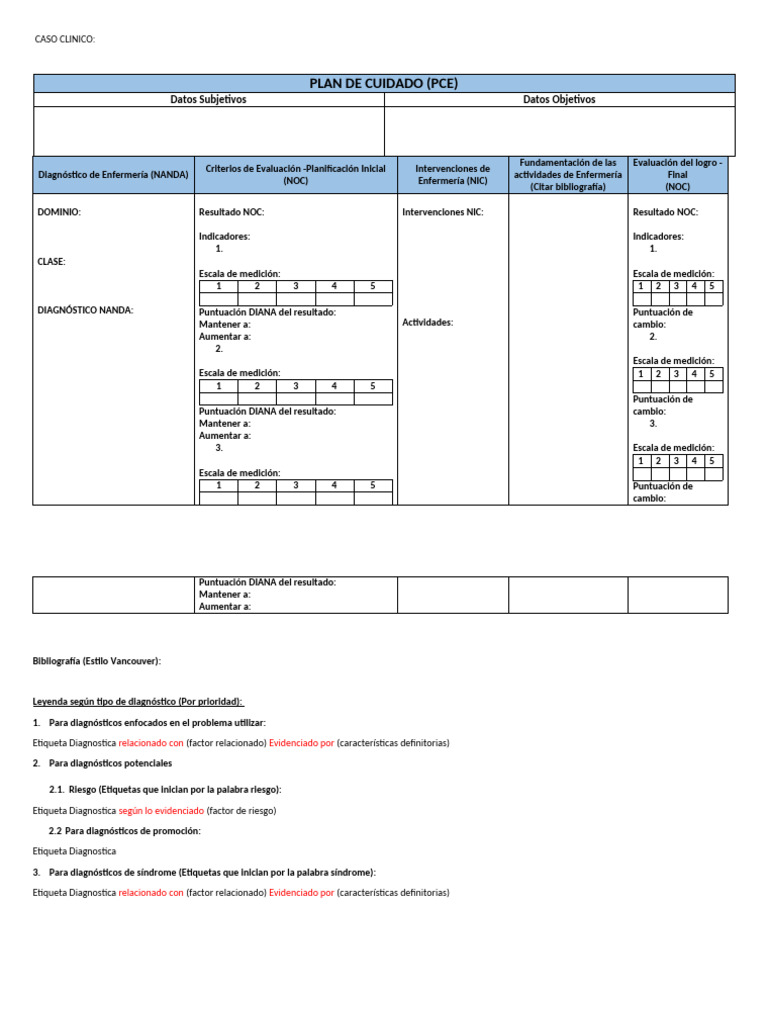 Plan de Cuidados - UPN | PDF | Cuidado de la salud | Enfermedades y ...