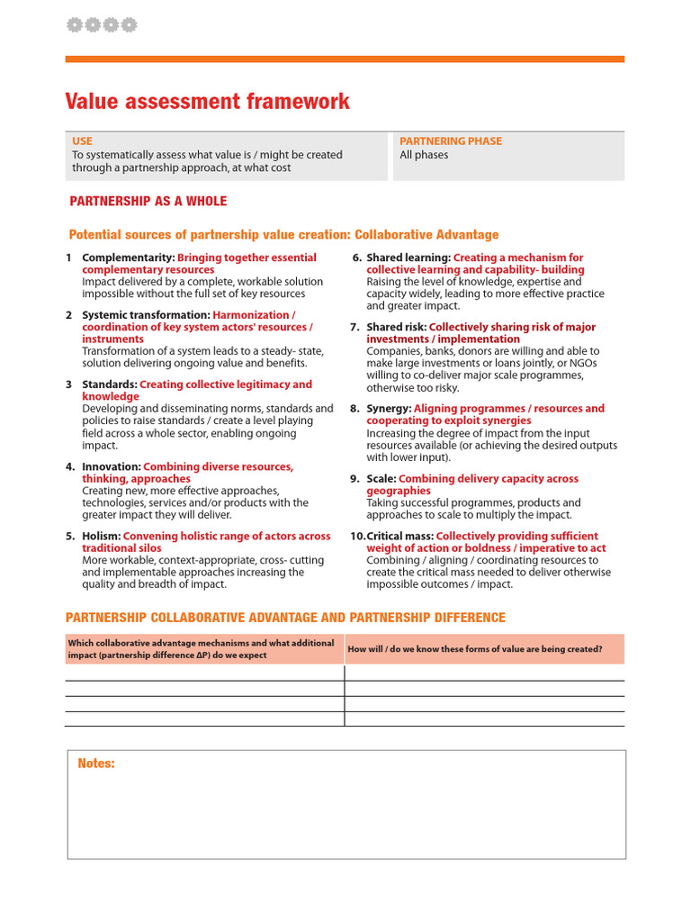 04 Value Assessment Framework | PDF | Non Governmental Organization | Cost