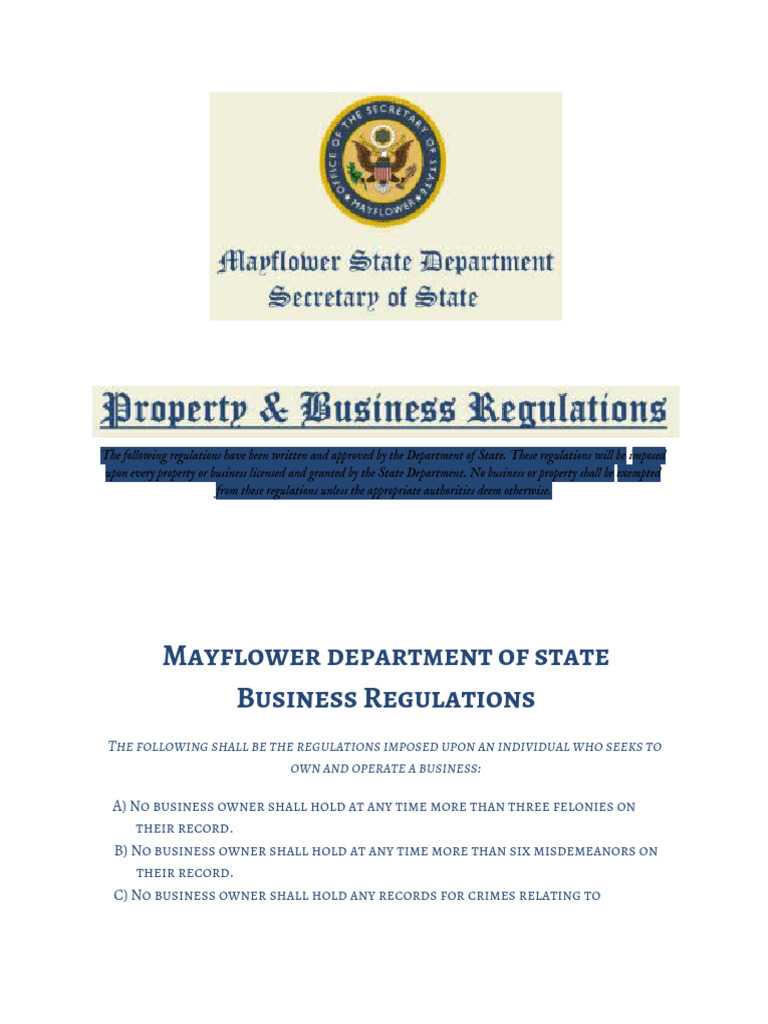 DOS - Memo #2 - Property & Business Regulations | PDF | Felony | Property