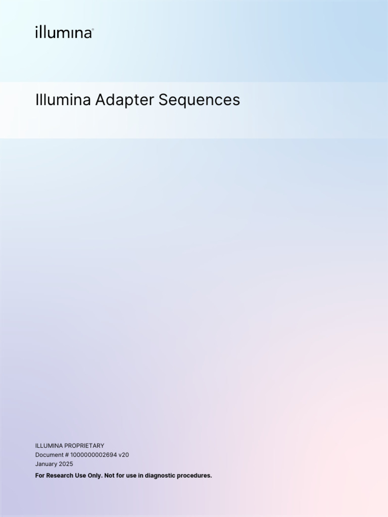 20 Illumina Adapter Sequences | PDF | Dna Sequencing | Directionality ...