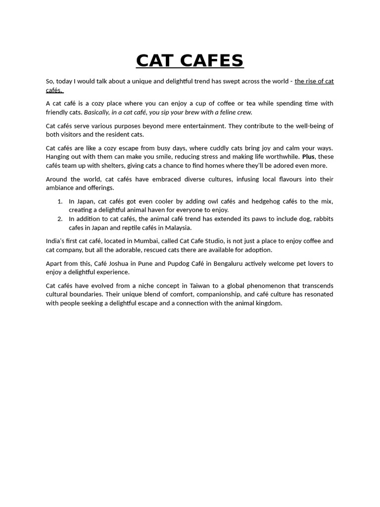 Cat Cafes | PDF
