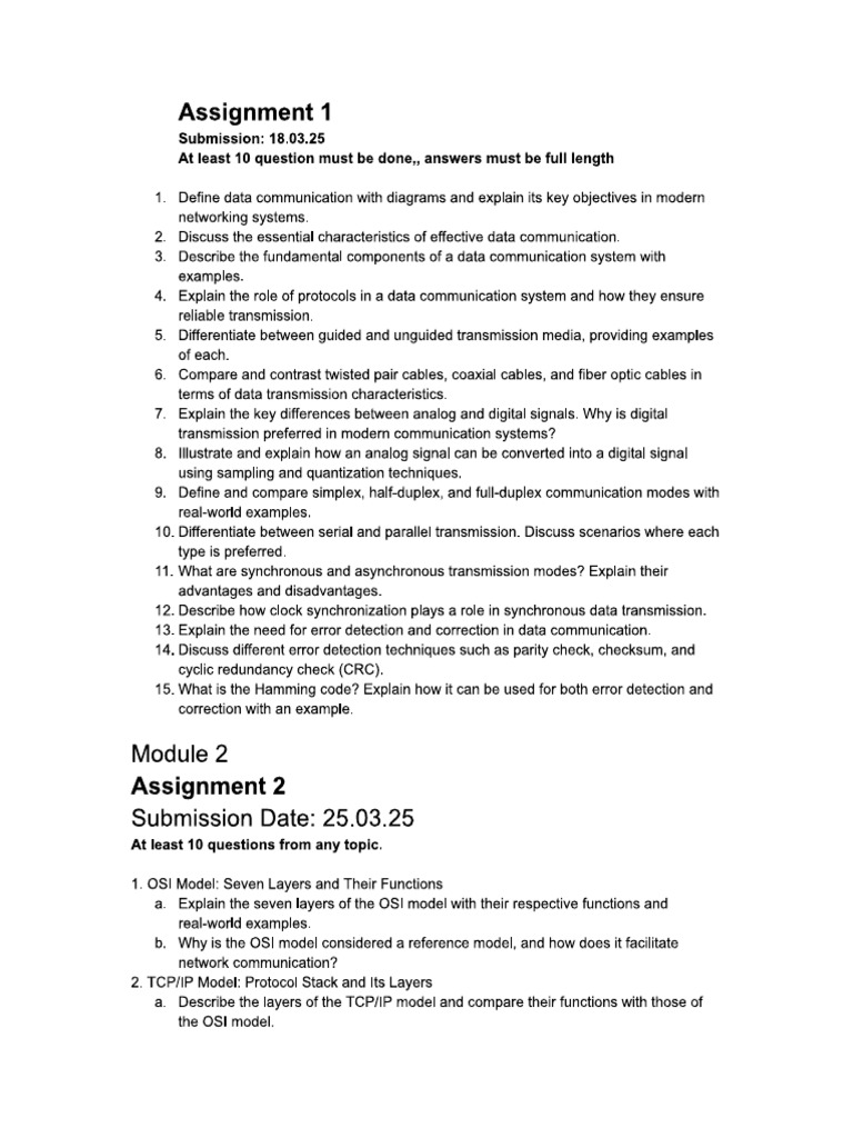 DCN Assignment | PDF