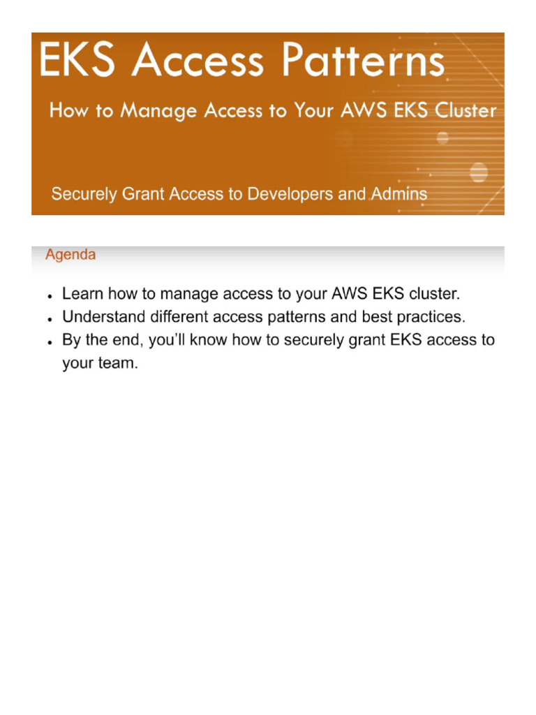 AWS EKS Access Patterns using Access Entries | PDF