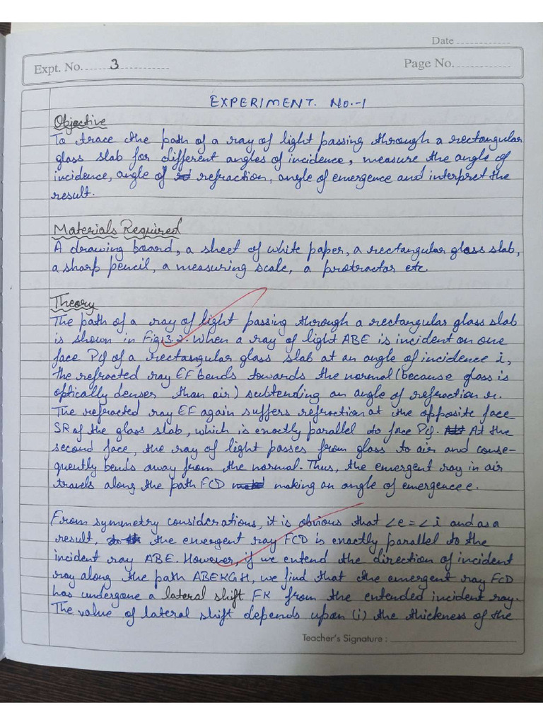 Class 10 PHYSICS EXPERIMENT NO. 2 | PDF