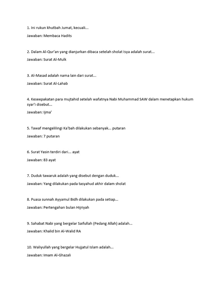 Kunci Jawaban e Rohani Npa 2025 | PDF