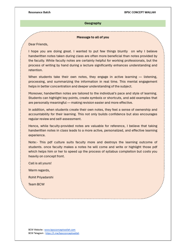 Basics of Geography (Lecture-1) Notes - ENG | PDF | Equator | Latitude