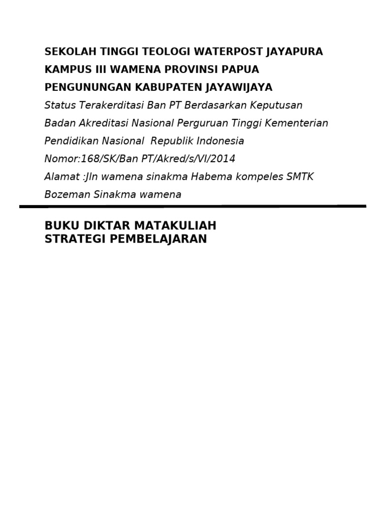 STRATEGI PEMBELAJARAN PAK EV NOPI KOGEYA M.Pd. | PDF