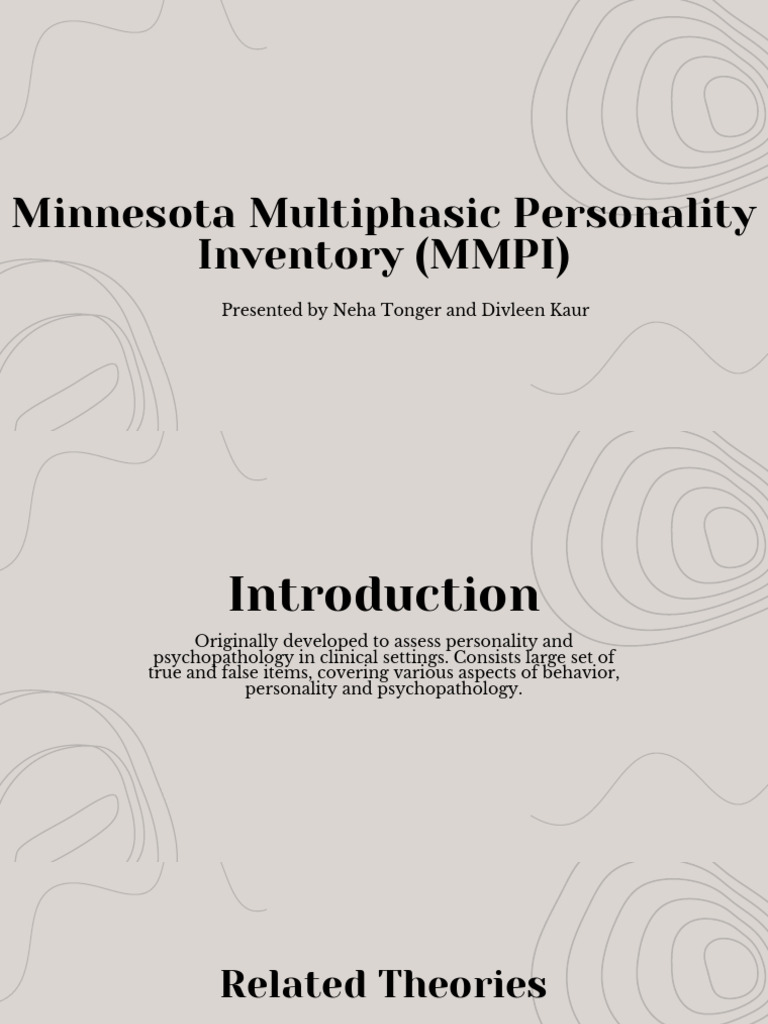 Minnesota Multiphasic Personality Inventory (MMPI) PDF | PDF ...