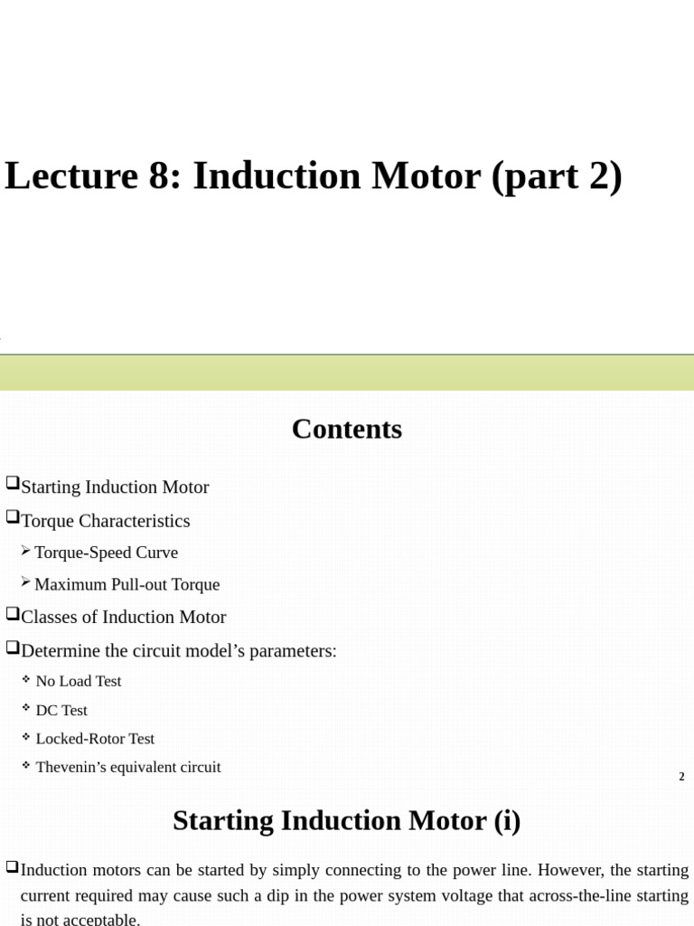 Lecture 8-Induction Motor - Extra | PDF | Electric Motor | Electromagnetism