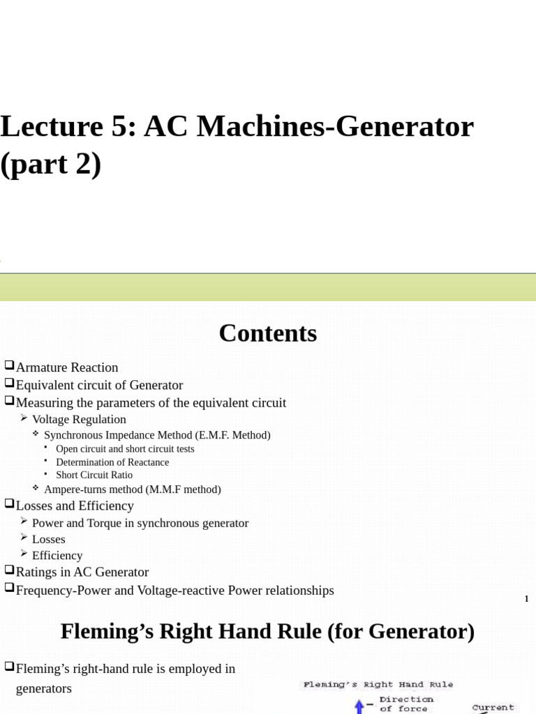 Lecture 5-AC Machines-Generator_part 2_v2(2)(1) | PDF | Electric ...
