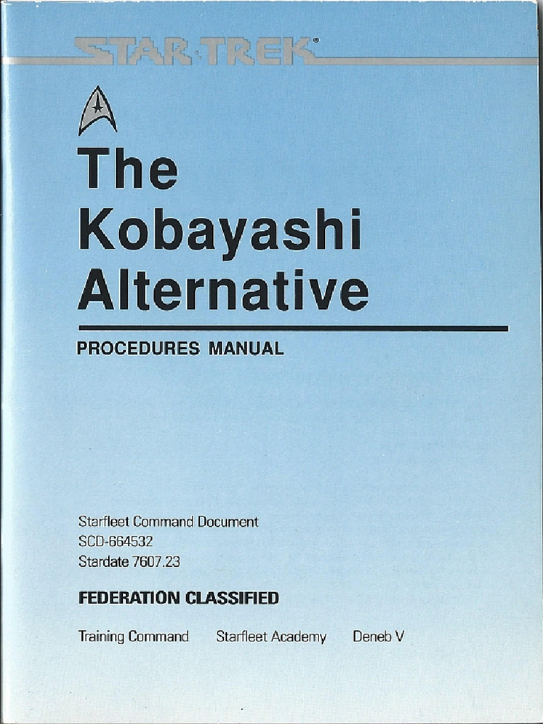 Star Trek The Kobayashi Alternative - Misc - DOS - EN - Procedures Manual | PDF