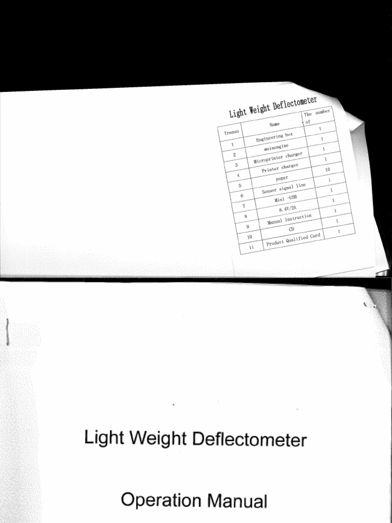 Light Weight Deflectometer Manual | PDF | Battery Charger | Personal Computers