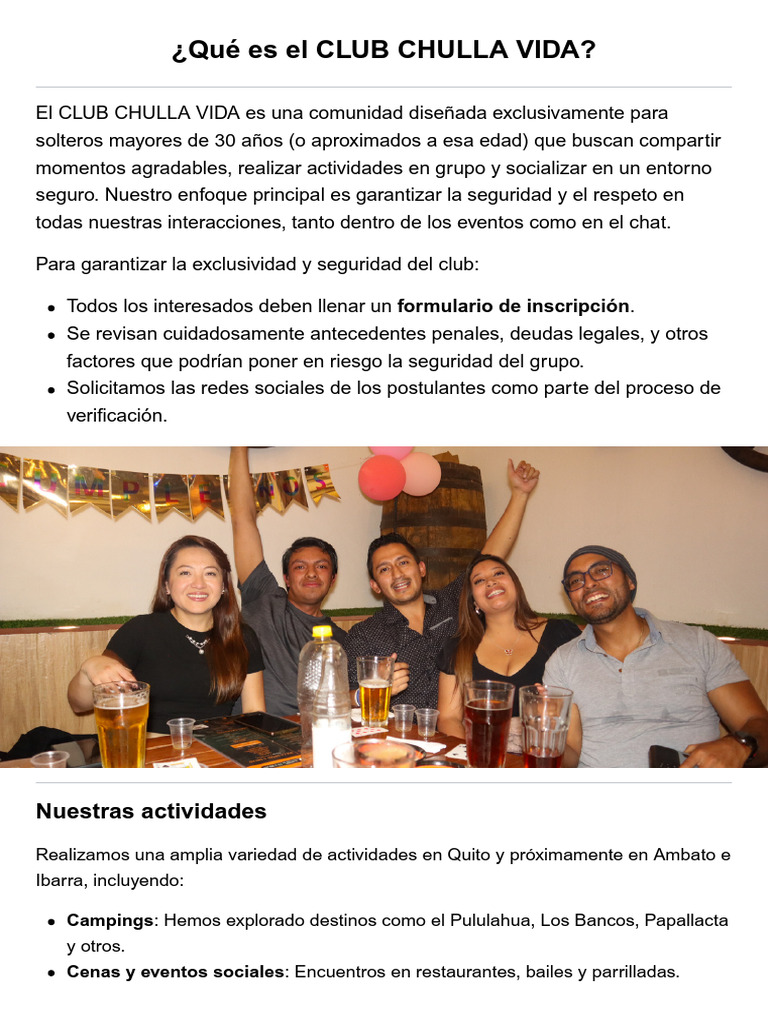 Club Chulla Vida | PDF | Valores | Psicología Social