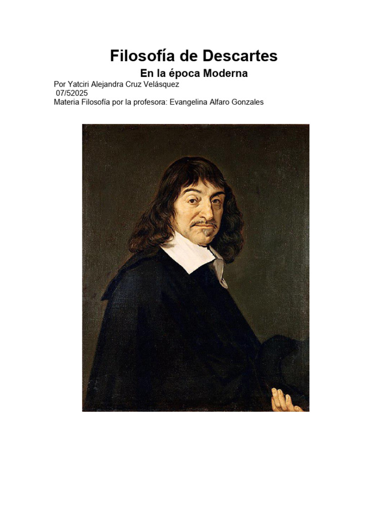 Filosofía de Descartes y el Racionalismo | PDF | René Descartes ...