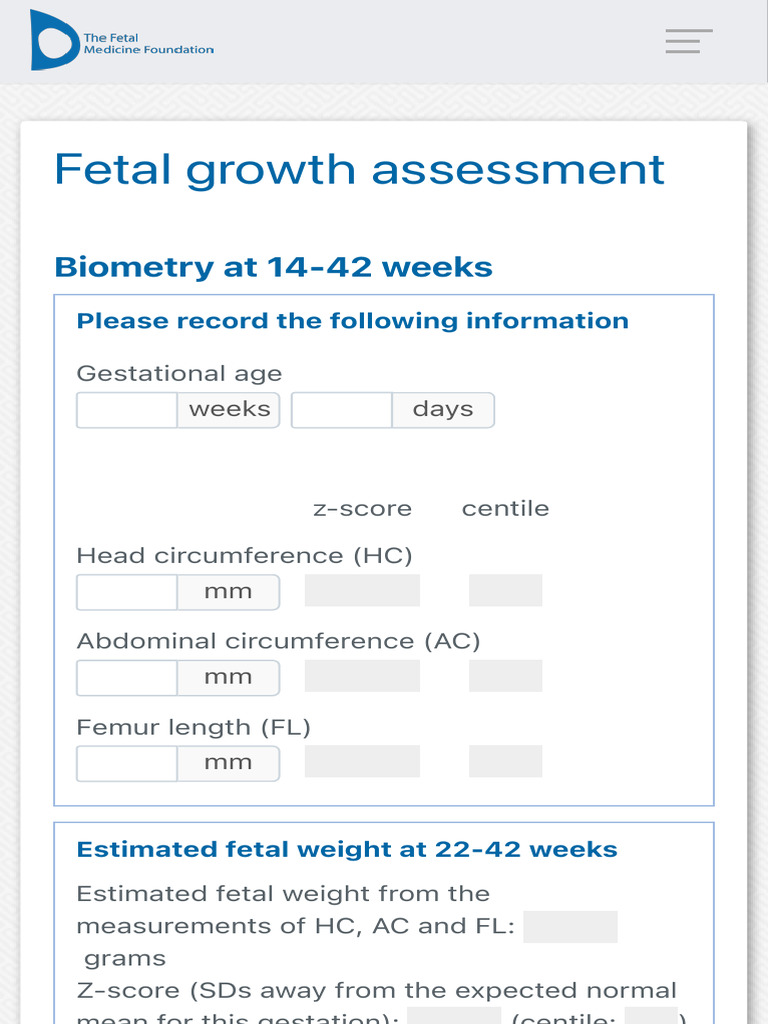 Fetal Growth Biometry Assessment Guide | PDF