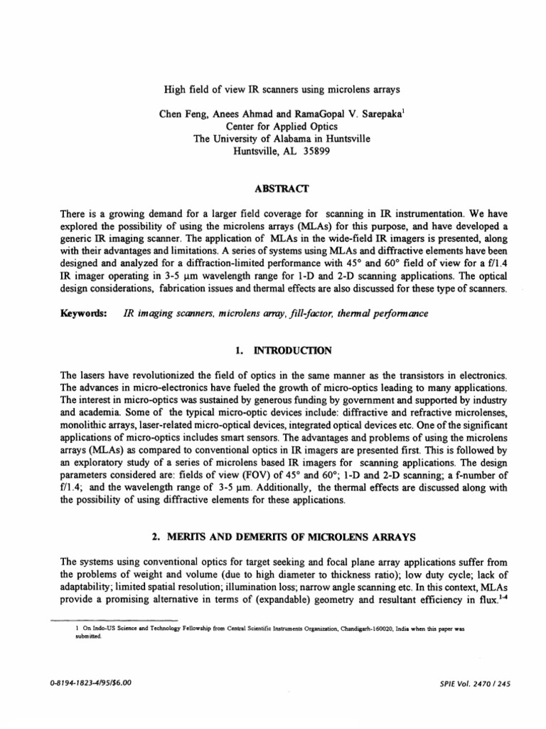 1995 - SPIE Proc.2470 - High Field-of-View IR Scanner Using Microlens ...