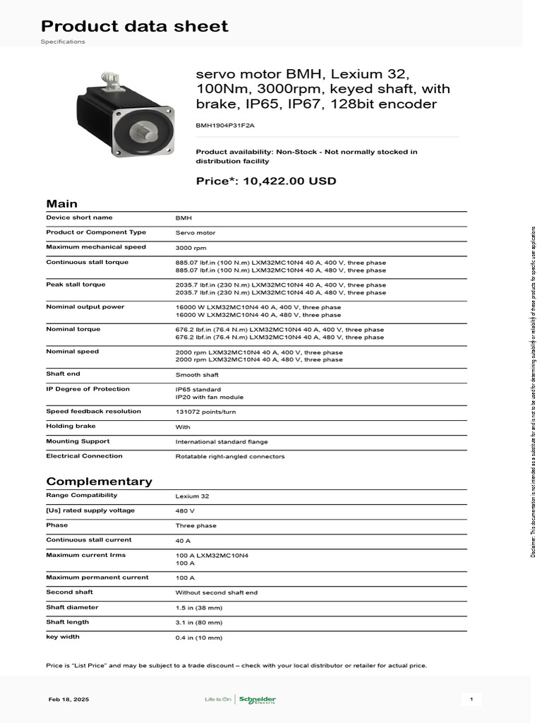 Schneider Electric - Lexium-32-Servo-Drives-Motors - BMH1904P31F2A ...