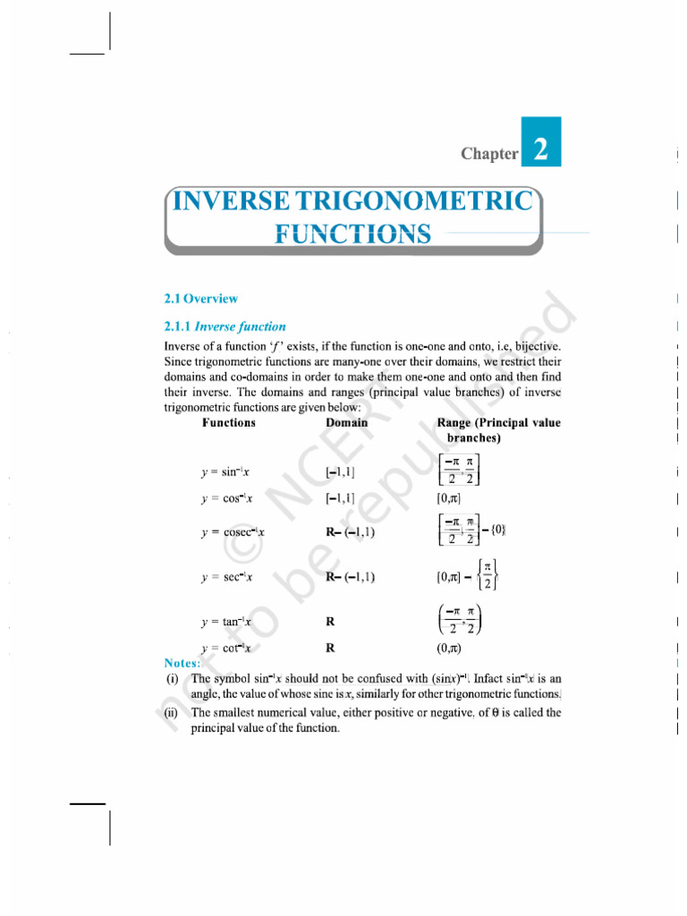 NCERT CH-2 Class 12 Maths | PDF