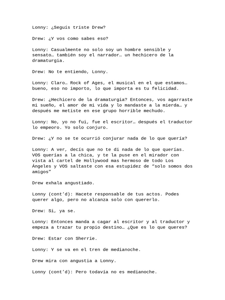 Drew y Lonny Escena Pre Final | PDF