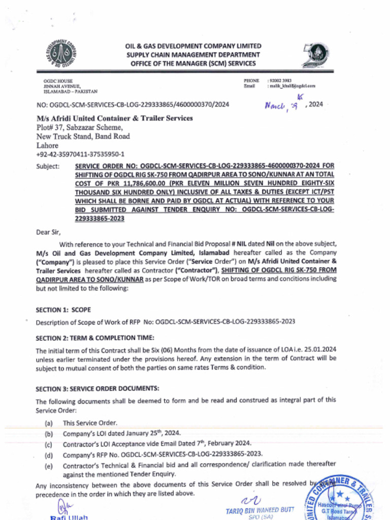 Signed Contract Log-229333865 | PDF