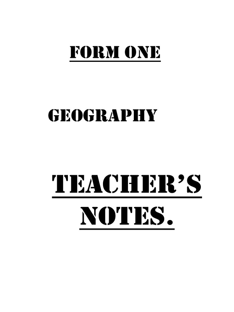 Summary Geography Notes Form 1 To Form 4 Version 1 by Valentaine ...