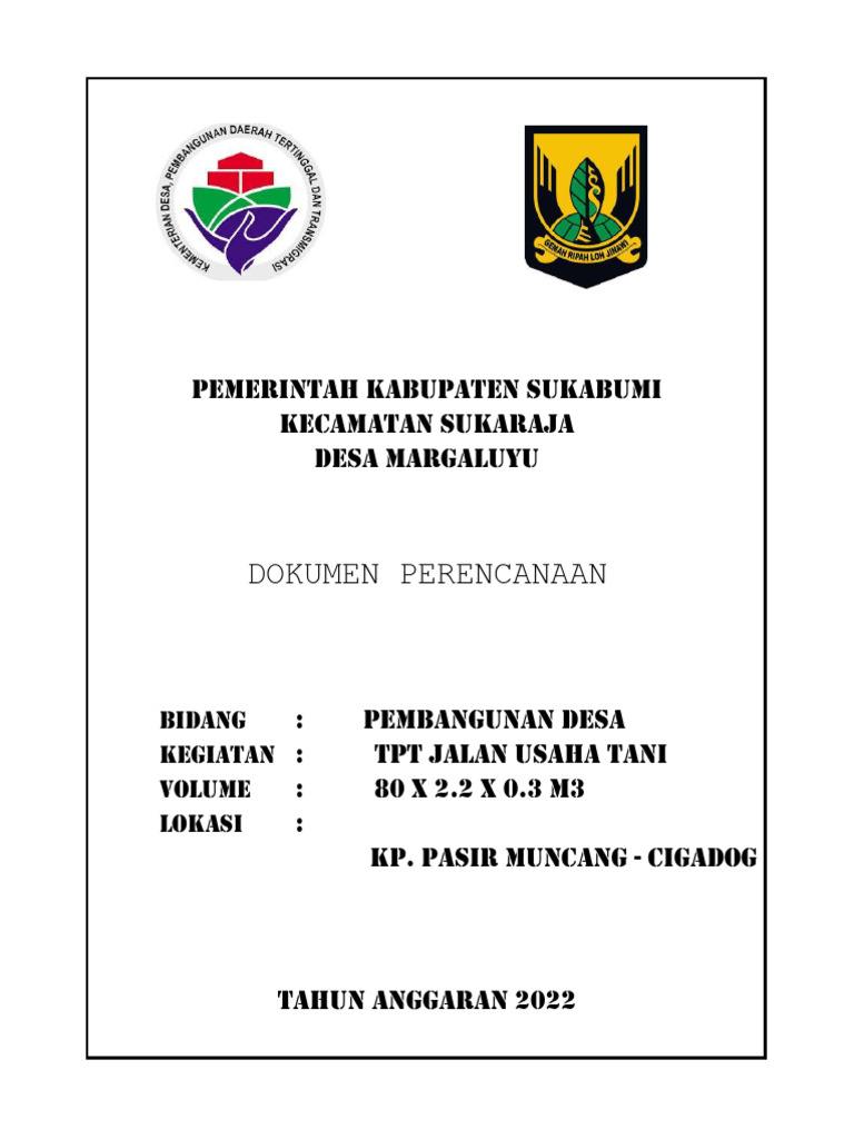 Rab TPT Jalan Usaha Tani | PDF