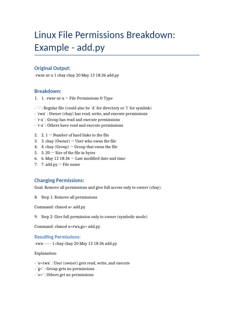 Linux File Permissions Add Py | PDF