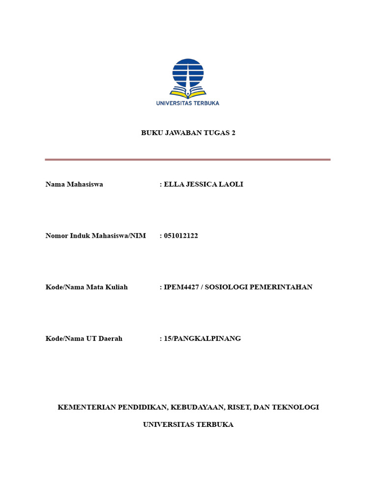 Ella Jessica Laoli 051012122 T2 Ipem4427 | PDF