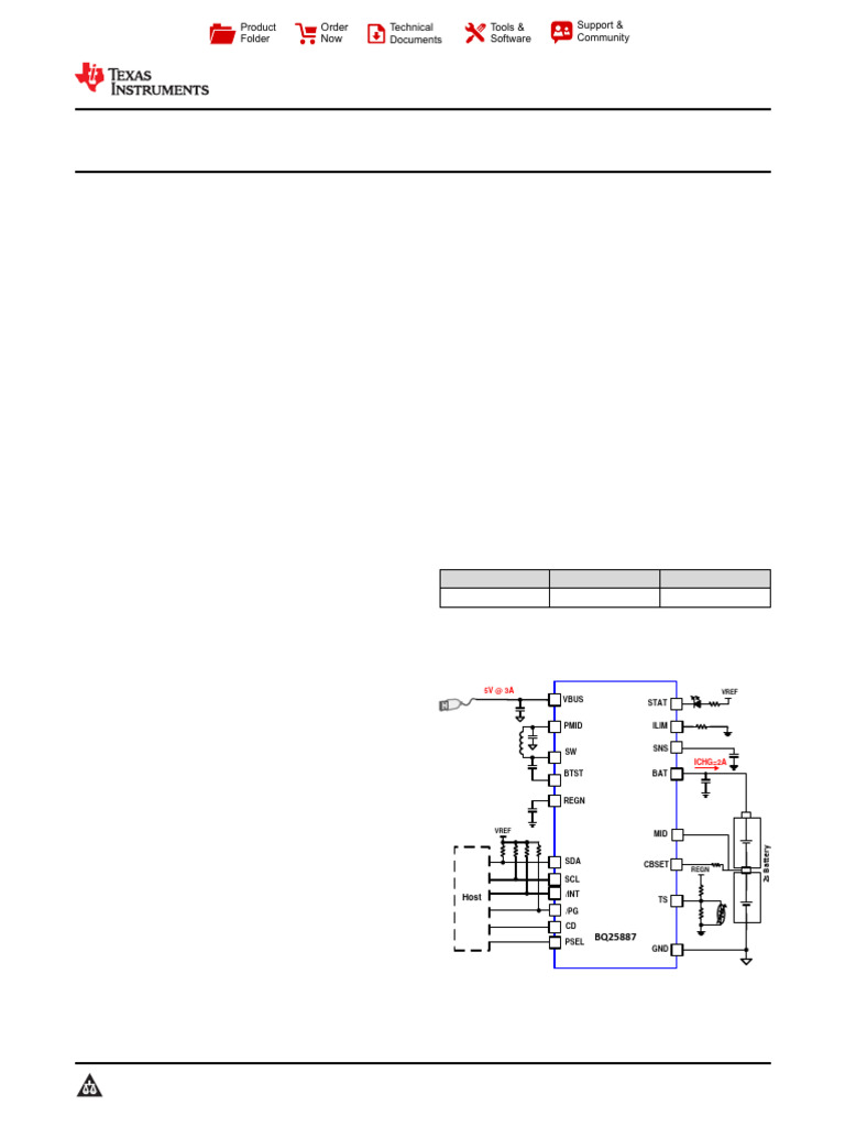 BQ 25887 | PDF | Electrostatic Discharge | Battery Charger