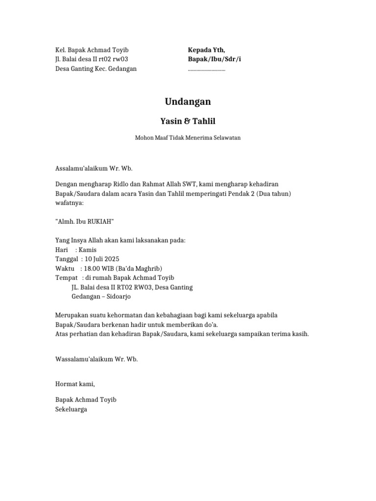 Undangan_Yasin_Tahlil_3 | PDF