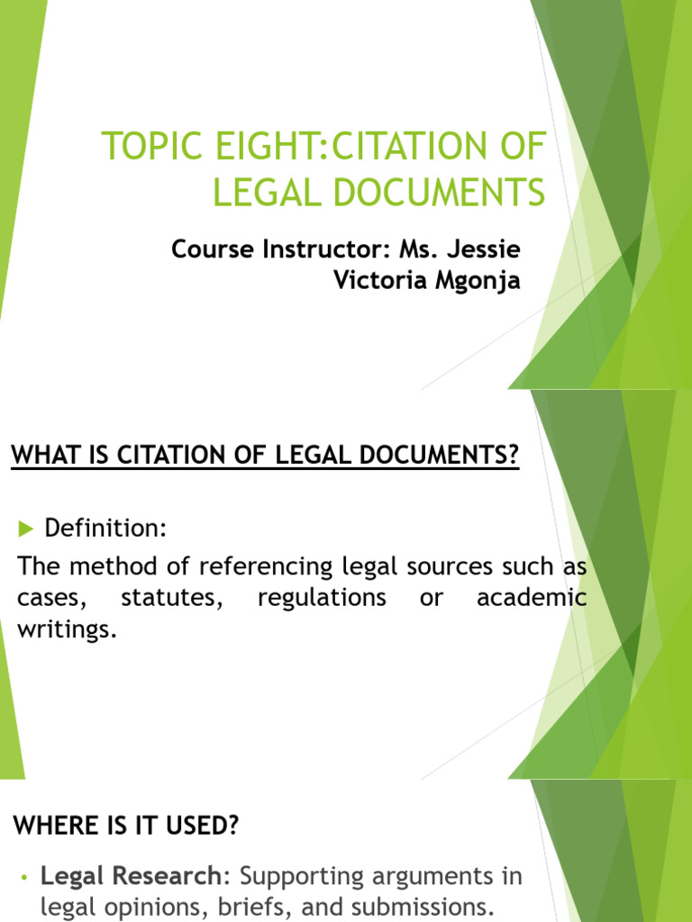 Legal Document Citation Essentials | PDF | Precedent | Citation