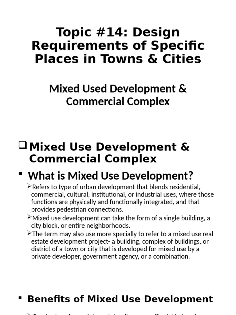 ARPLANN2 Topic #14 (Mixed Used Devt. & Commercial Complex) | PDF ...