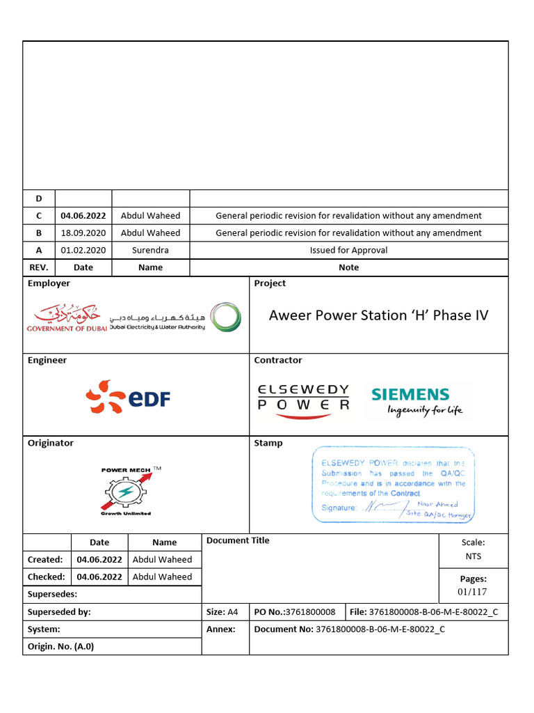 Aweer Power Station H' Phase IV: Employer Project | PDF | Building ...