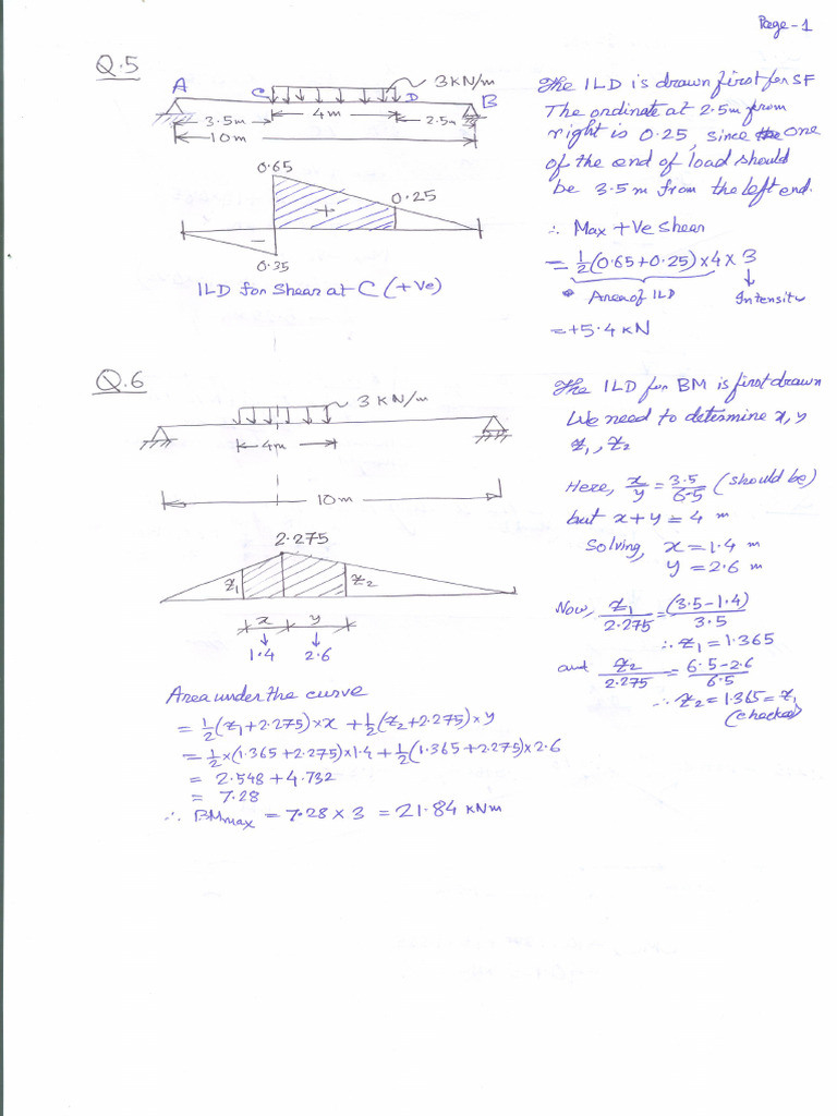 Tutorial On Influence Line Diagram Solutions | PDF
