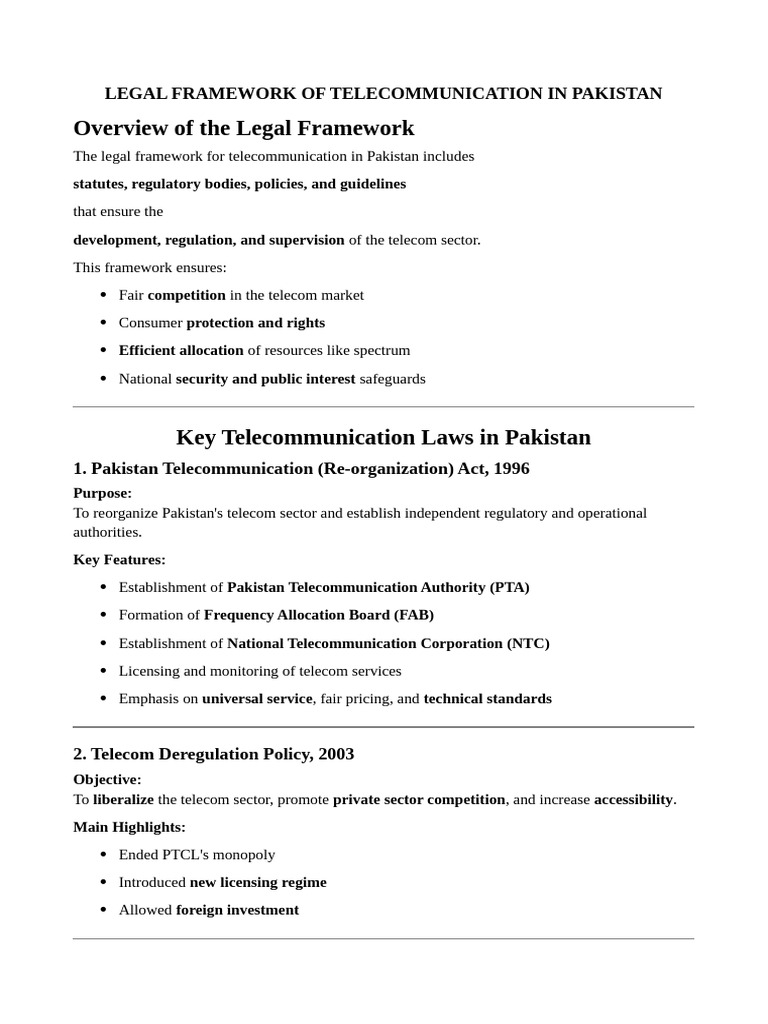 Lecture Based Notes Telecom Laws - 102213 | PDF | Telecommunications ...