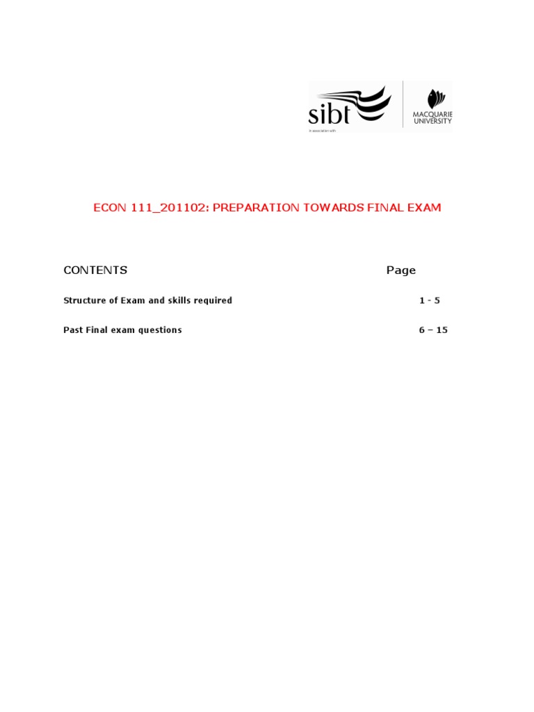Final Exam Revision - Econ 111-02-2011 | PDF | Monopoly | Demand