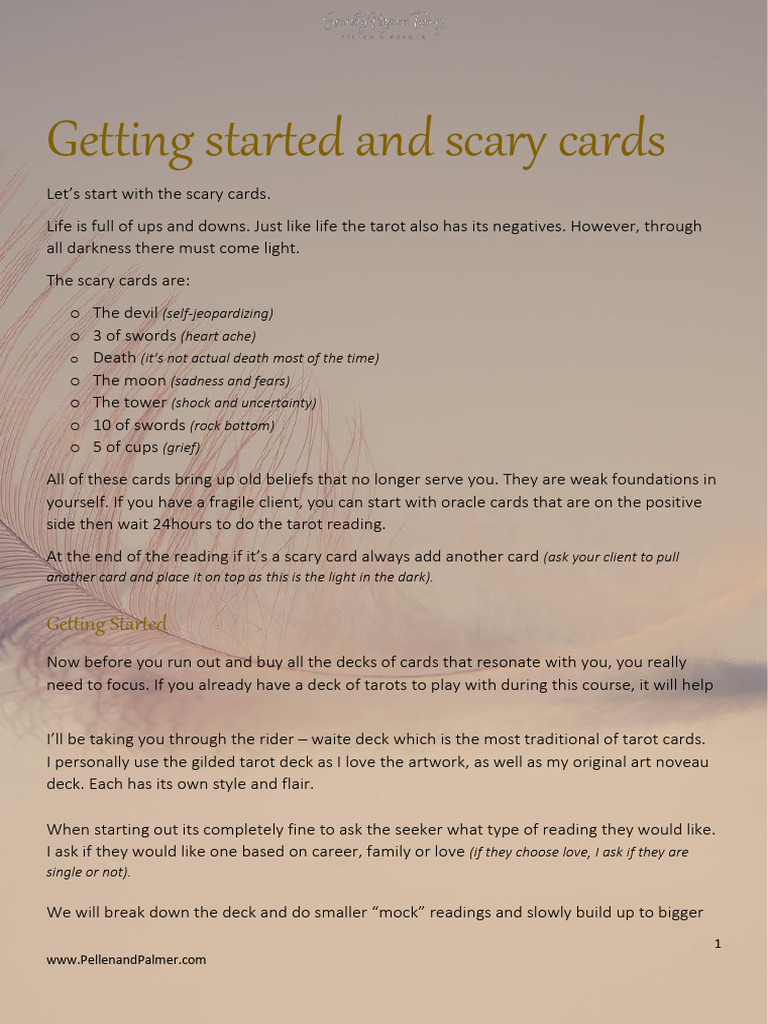 Scary Tarot Cards and Readings Guide | PDF | Playing Cards | Tarot