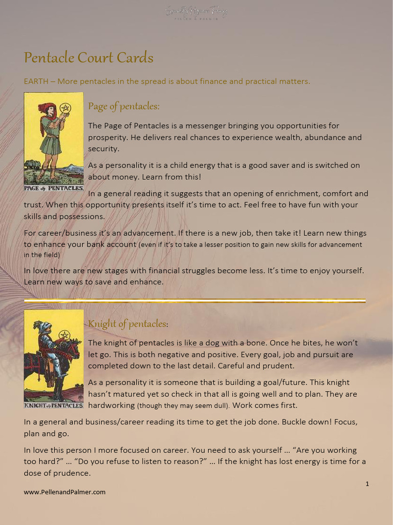 7 Court Cards Pentacles | PDF