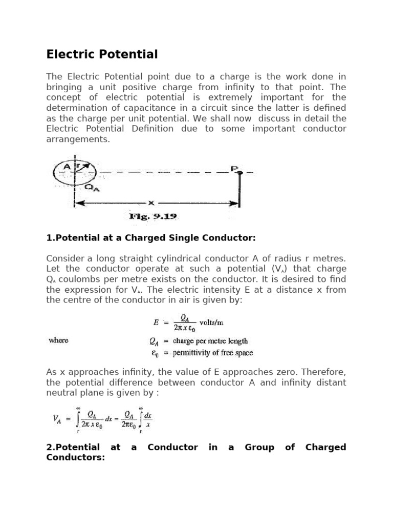 PS - 1 U-5 Electric Potential | PDF | Capacitance | Infinity