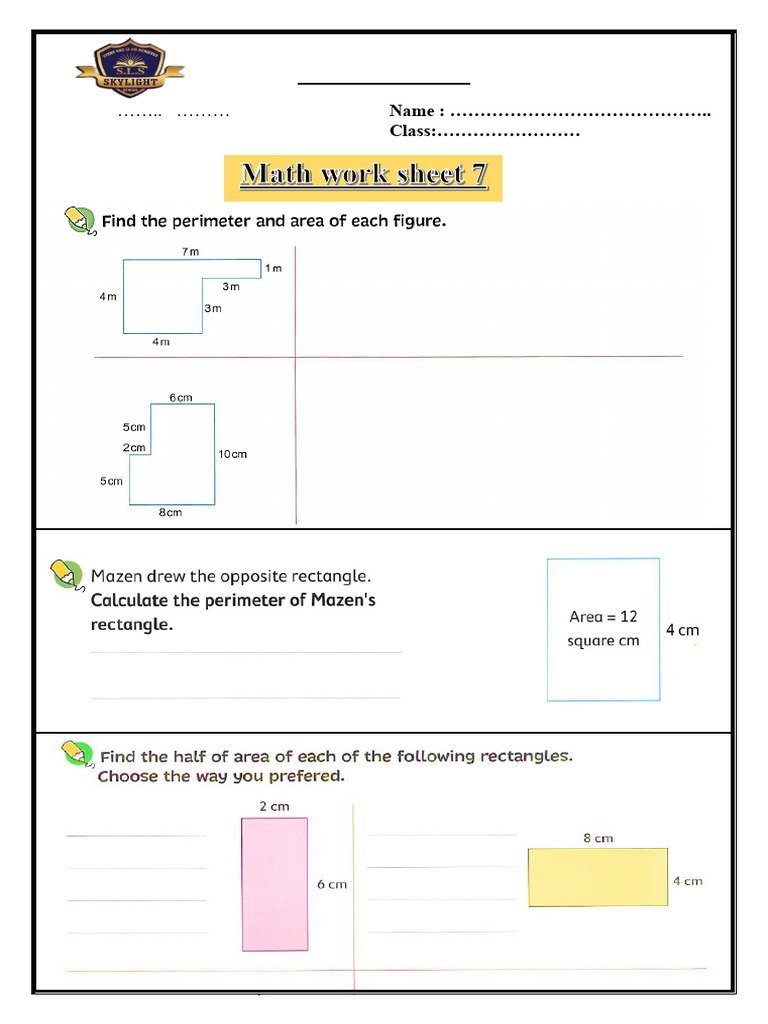 Prim 3 Revision Sheet 7 | PDF
