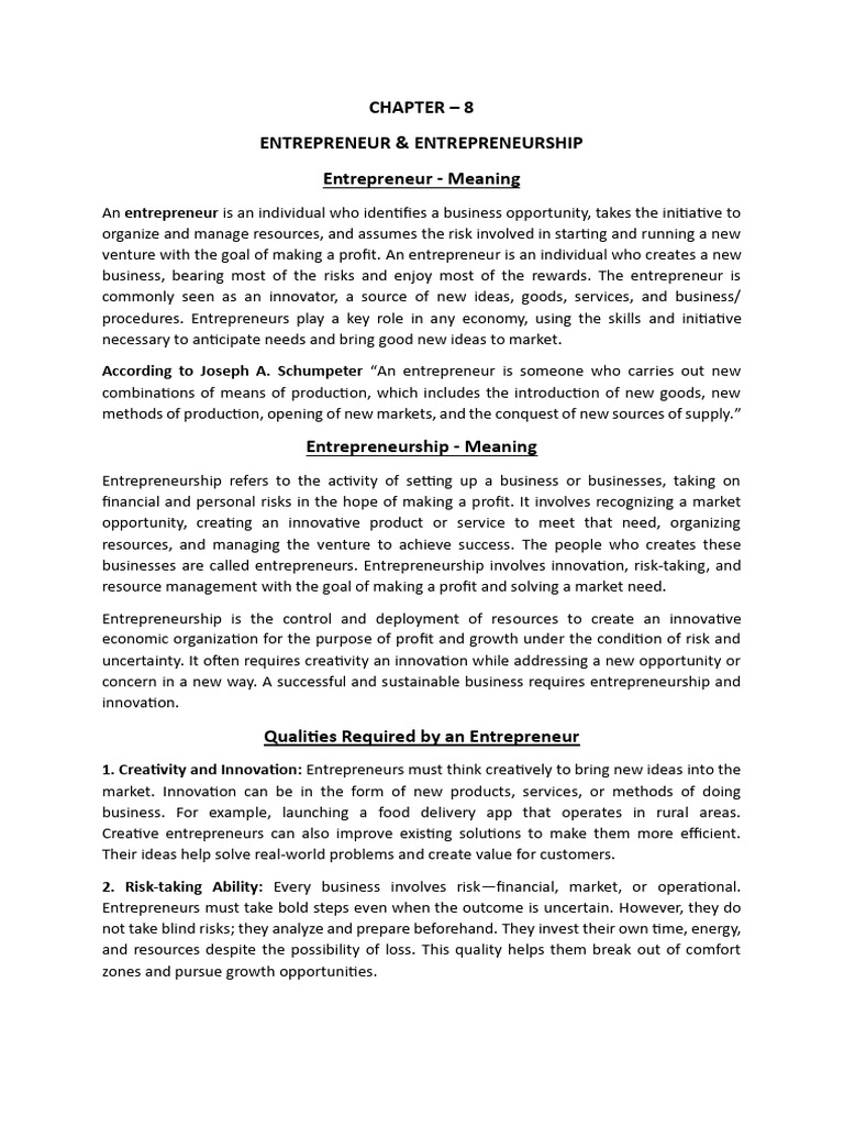 Chapter 8 | PDF | Entrepreneurship | Innovation