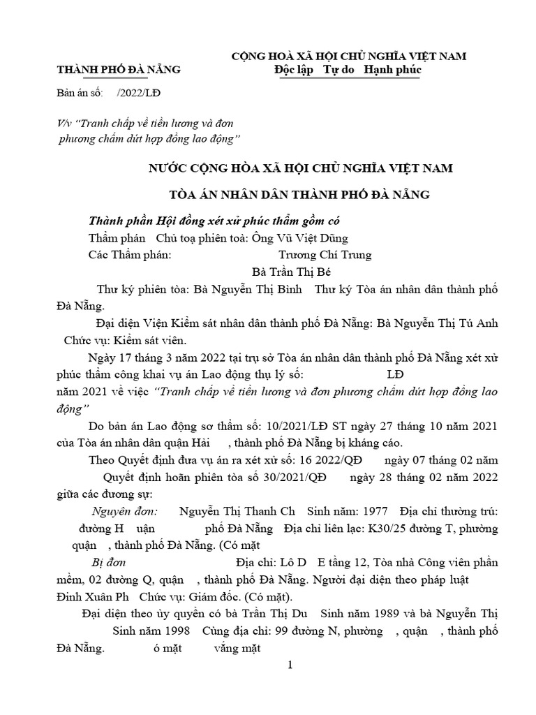 Nguyen Thi Thanh CH Cong Ty TNHH T | PDF
