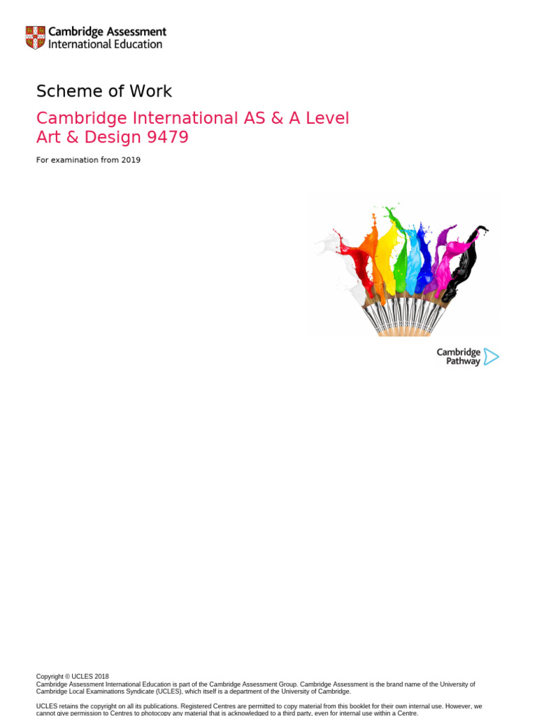 9479 Art & Design Scheme of Work | PDF | Drawing | Composition (Visual ...