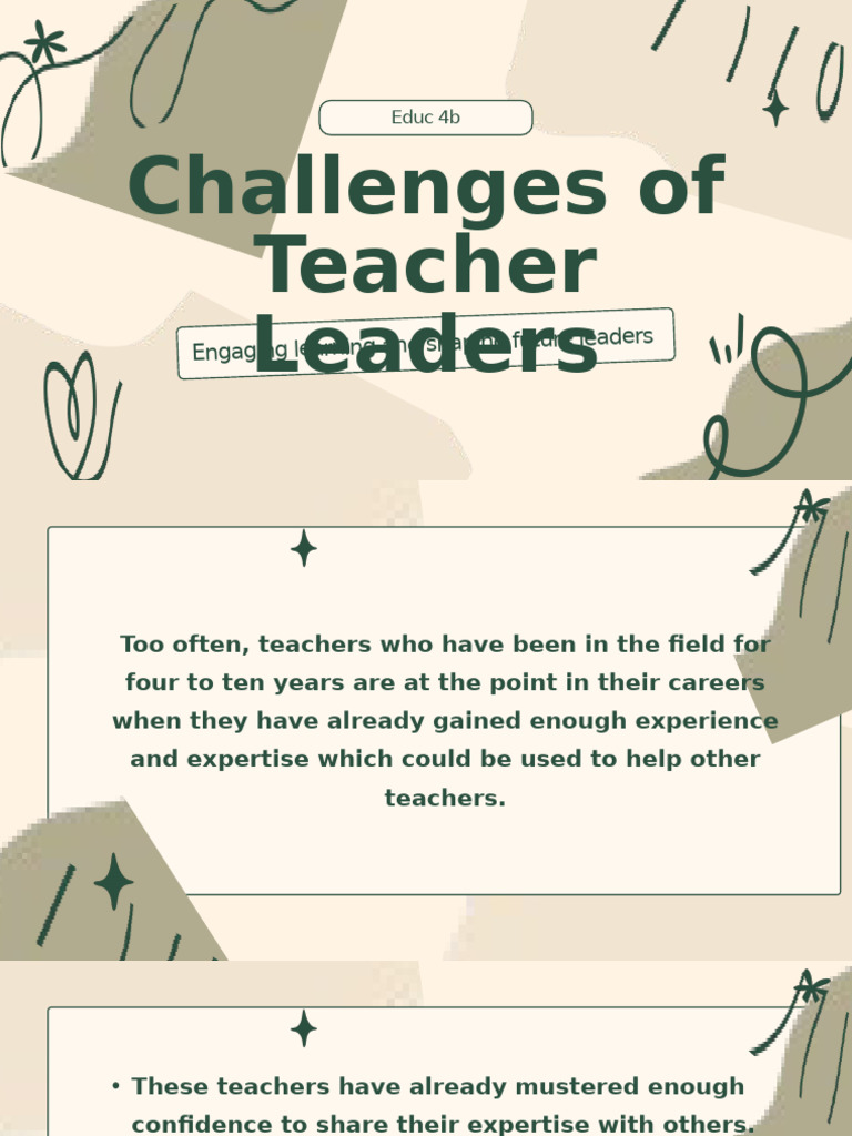 Challenges of Teacher Leaders - 20250509 - 195423 - 0000 | PDF