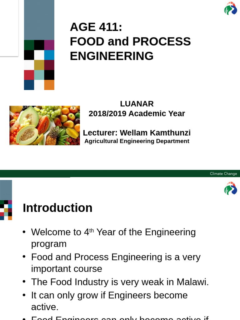 AGE411 Food Engr CourseIntro | PDF | Engineering Design Process | Engineering