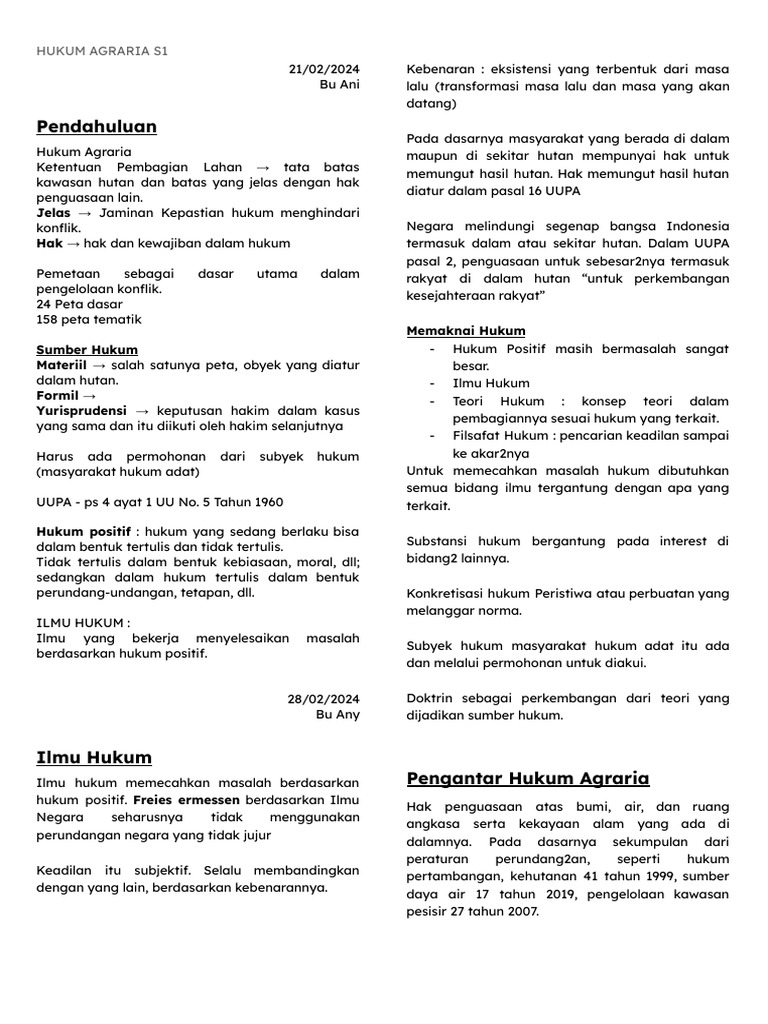 Template Catatan Kelas | PDF