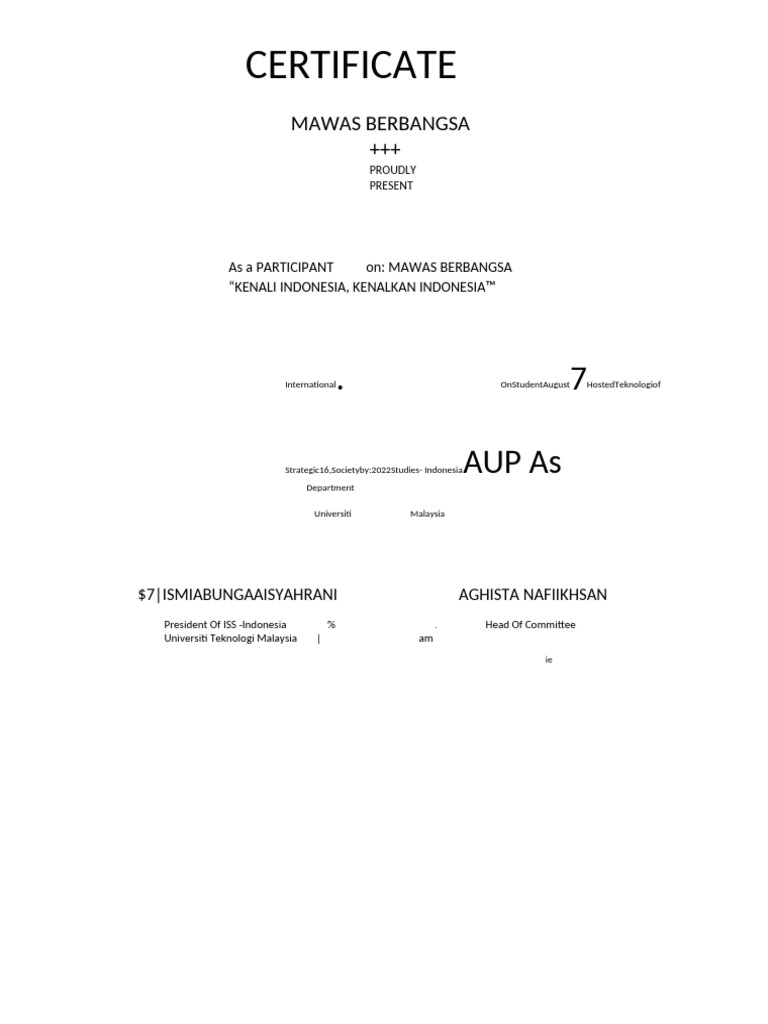 Certificate: - 7 Aup As | PDF