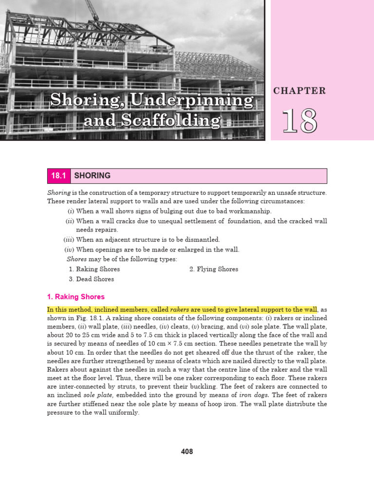 Shoring, Underpinning and Scaffolding | PDF | Scaffolding | Deep Foundation